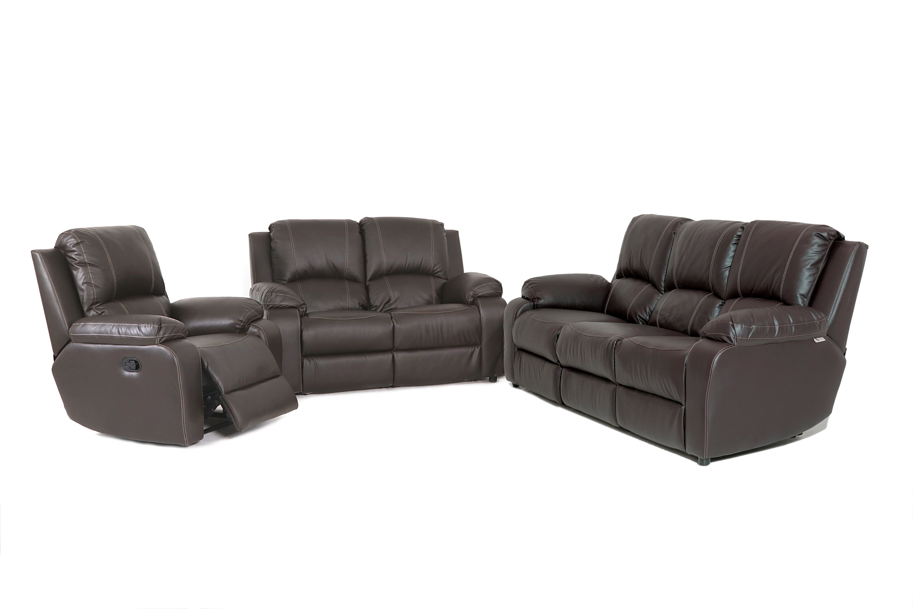 6PC 1 Act Recliner Paloma Genuine Leather Brown – Furniturespot