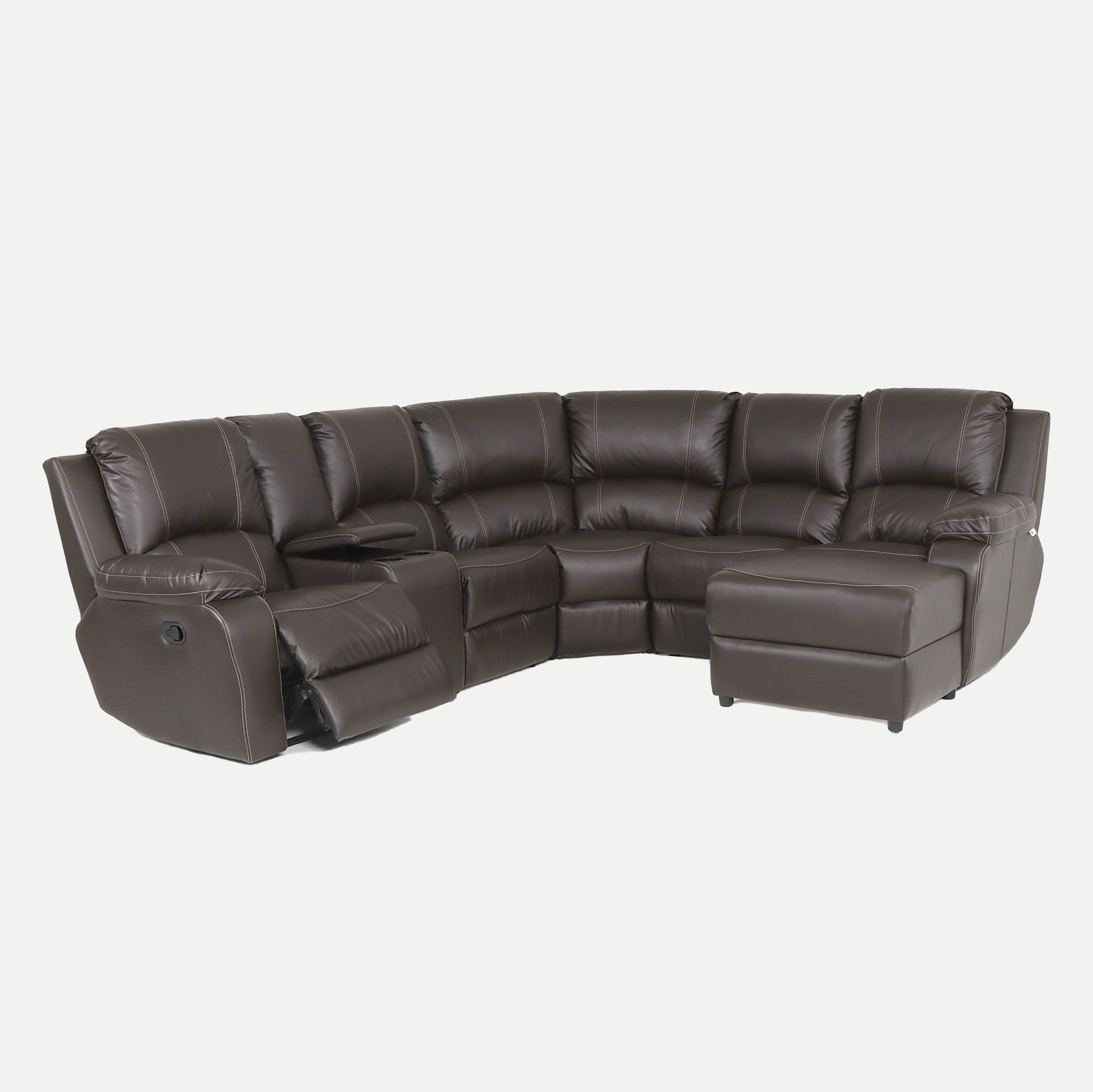 6PC Corner 1Act Right Hand Static + Con Paloma Genuine Leather Brown ...